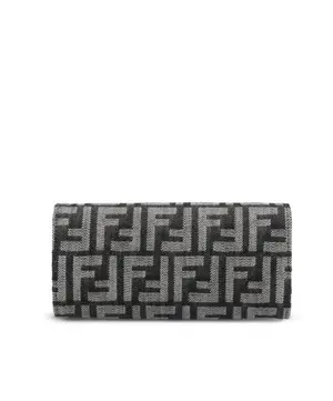 Fendi Baguette Continental Chained Wallet - Nude