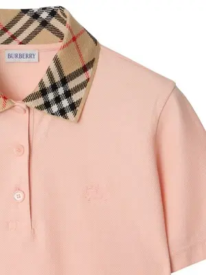 Burberry Checked Collar Polo Shirt - Bouquet