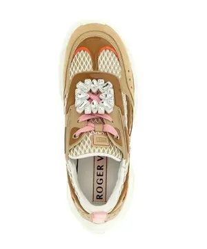 ROGER VIVIER Viv On The Run Sneakers With Crystal Buckle
