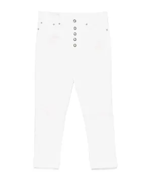 DONDUP Single-breasted Button-up Denim Trousers - White
