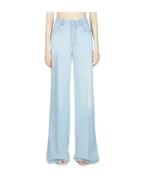 Bottega Veneta Logo Patch Wide Leg Jeans