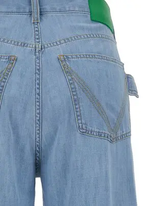 Bottega Veneta Logo Patch Wide Leg Jeans