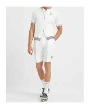Brunello Cucinelli Tennis Badge Stripe Sweatshirt