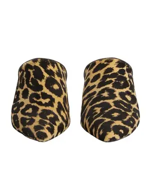 JIL SANDER Leopard-printed Calf Hair Pointed Toe Mules - Black