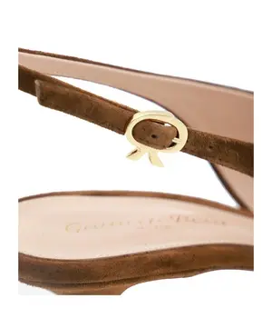 GIANVITO ROSSI Robbie Kitten Heel Slingback Pumps - Brown