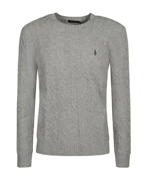 Polo Ralph Lauren Cable-knit Jumper With Embroidered Pony - Gray