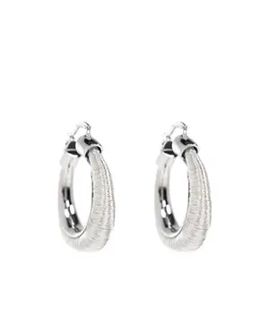 JIL SANDER Sculptural Hoop Earrings - Silver
