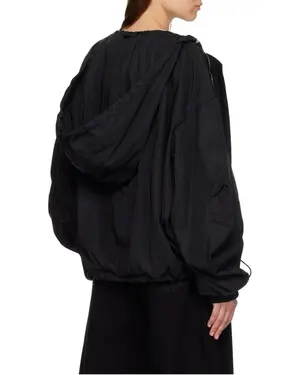 Attico Zip-up Hooded Jacket - Black