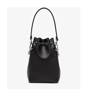 Fendi Leather Mini Bucket Bag With Alphabet Print