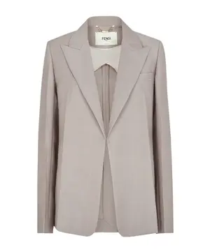 Fendi Single-breasted Tailored Blazer - Grey