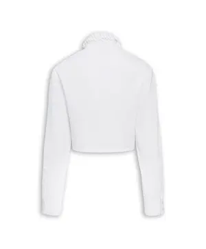 Alaïa Cropped Cotton Poplin Shirt With High Collar