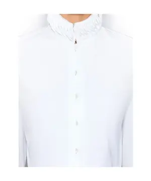 Alaïa Cropped Cotton Poplin Shirt With High Collar