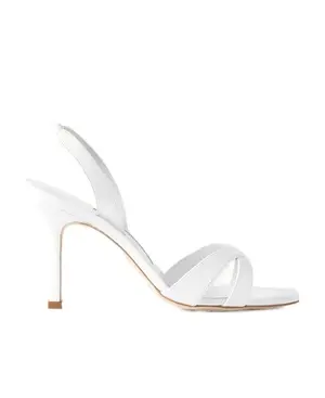 Manolo Blahnik Callasli 90 Stiletto Sandals - White