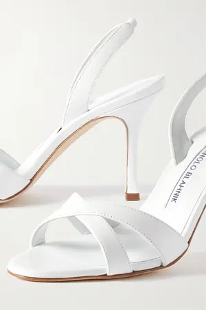 Manolo Blahnik Callasli 90 Stiletto Sandals - White