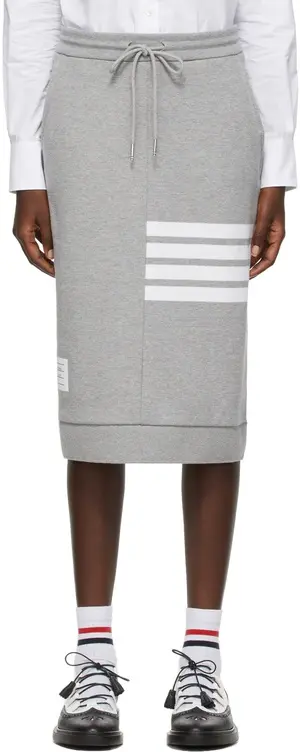 Thom Browne 4-bar Fitted Midi Skirt