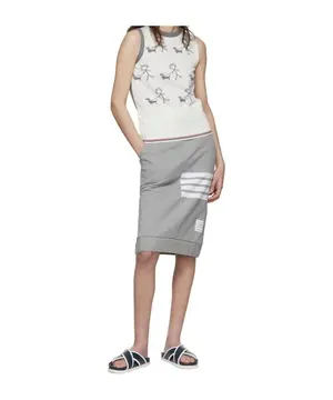 Thom Browne 4-bar Fitted Midi Skirt