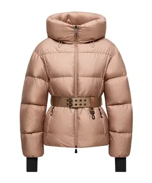 Moncler Nisene Zip-up Belted Down Jacket - Pink