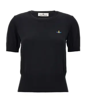 VIVIENNE WESTWOOD Orb Embroidered Knitted Top