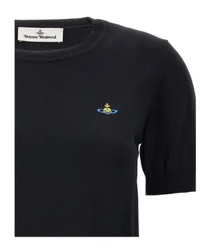 VIVIENNE WESTWOOD Orb Embroidered Knitted Top