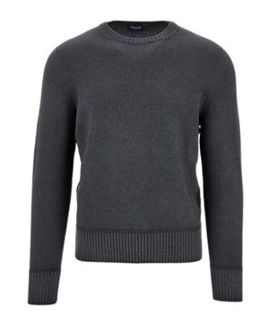 DRUMOHR Crew Neck Merino Jumper - Dark Grey