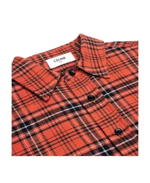 Celine Oversized Shirt In Cotton Checks