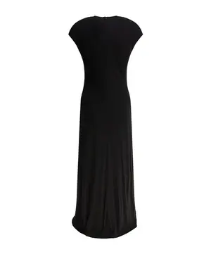 TOTEME Short-sleeved Crewneck Maxi Dress - Black