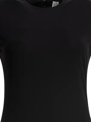 TOTEME Short-sleeved Crewneck Maxi Dress - Black