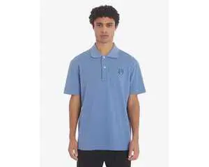 Maison Kitsuné Bold Fox Head Patch Polo Shirt - Blue