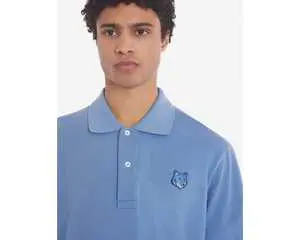 Maison Kitsuné Bold Fox Head Patch Polo Shirt - Blue