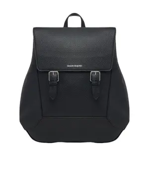 Alexander McQueen Logo-lettering Foldover Top Backpack - Black