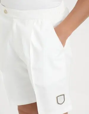 Brunello Cucinelli Logo Patch Bermuda Shorts - White