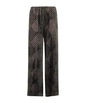 Dries Van Noten Printed Elastic Waist Trousers - Black