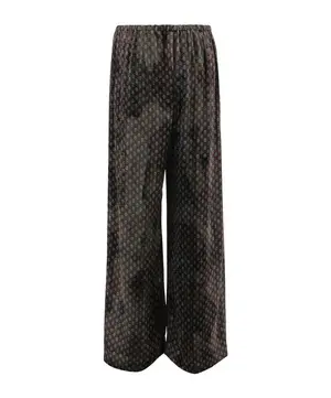 Dries Van Noten Printed Elastic Waist Trousers - Black