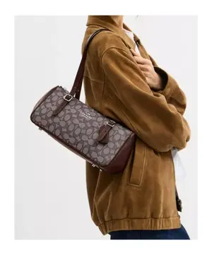 COACH Asher Shoulder Bag In Signature Jacquard - Silver/oak/maple