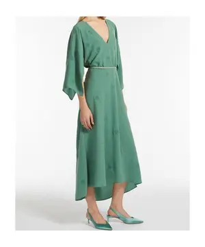Max Mara Embellished V-neck Short-sleeved Dress