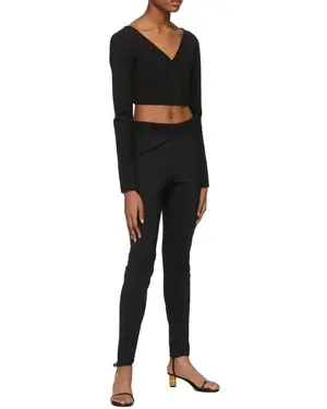 Givenchy V-neck Long-sleeve Cropped Top