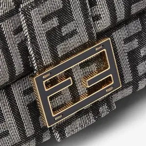 Fendi Jacquard Baguette Shoulder Bag - Blue