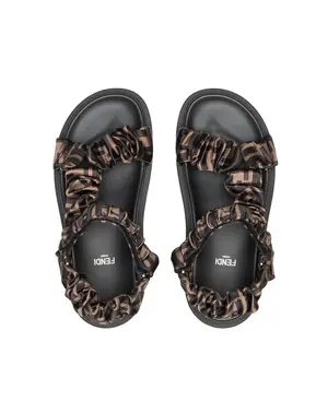 Fendi Ff Motif Sandals - Black