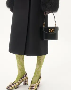 Valentino Garavani Faux Fur-trimmed Double-breasted Coat