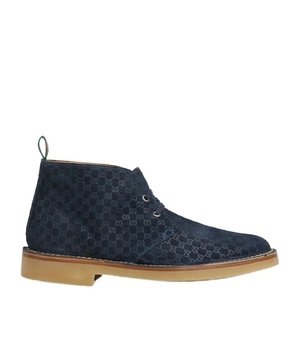 Gucci Web Gg Suede Ankle Boots