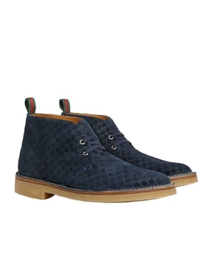 Gucci Web Gg Suede Ankle Boots