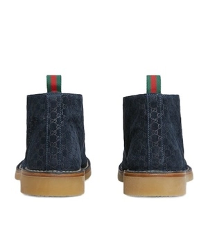 Gucci Web Gg Suede Ankle Boots