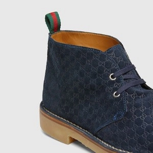 Gucci Web Gg Suede Ankle Boots