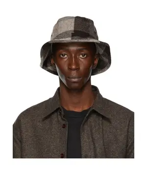 Acne Studios Plaid Fisherman's Hat - Brown