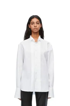 Loewe Pleated Cotton Shirt - White