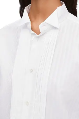 Loewe Pleated Cotton Shirt - White