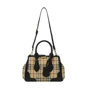 Burberry Logo Checkered Satchel