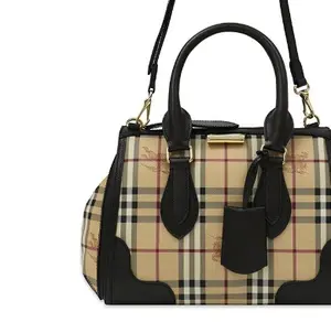Burberry Logo Checkered Satchel