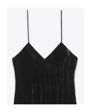 Saint Laurent Sleeveless Velvet Mini Dress
