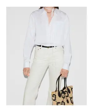 Gucci Embossed Logo Long Sleeve Shirt With Tie Detail